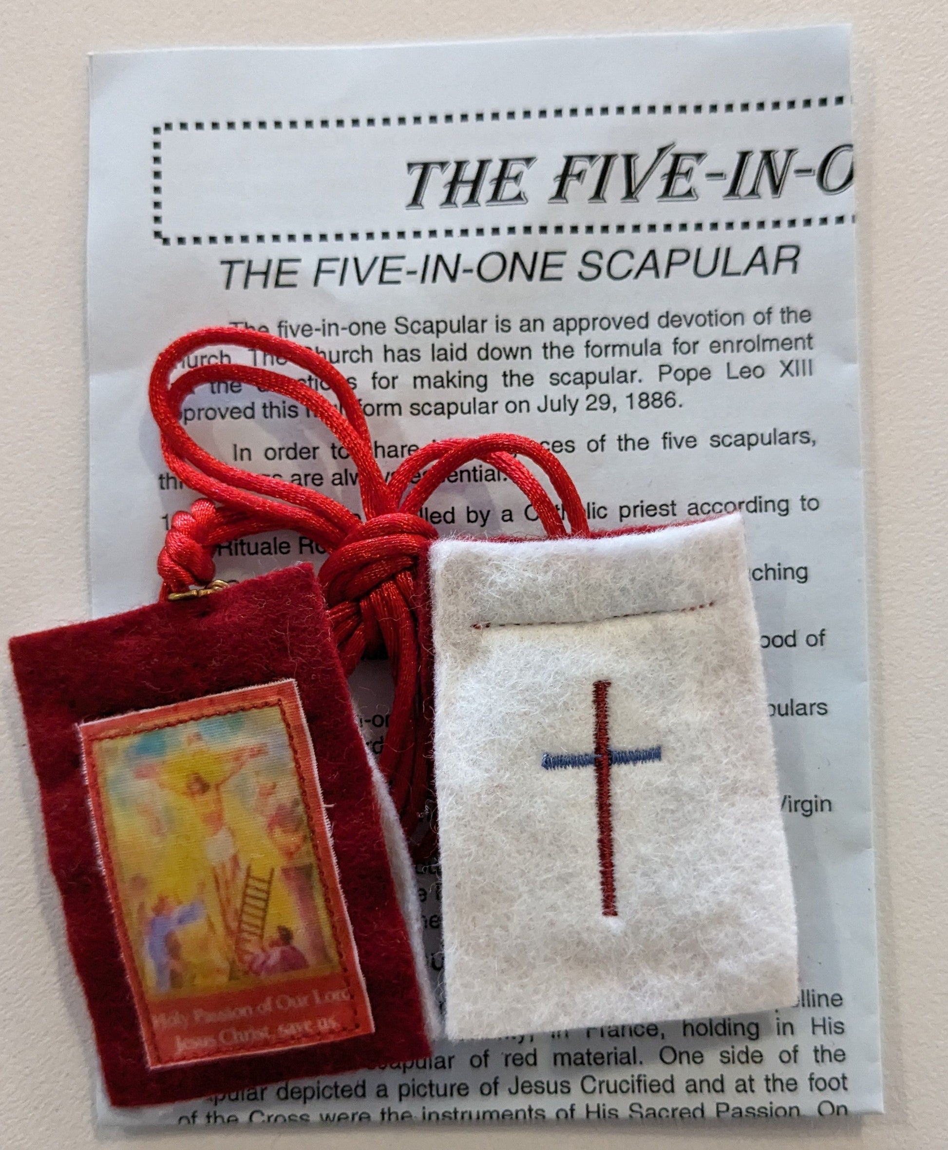 FIVE IN ONE SCAPULAR – OUR LADY OF GOOD SUCCESS CATHOLIC TRADER